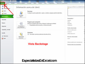 Vista Backstage en Office 2010 – Especialistas En Excel